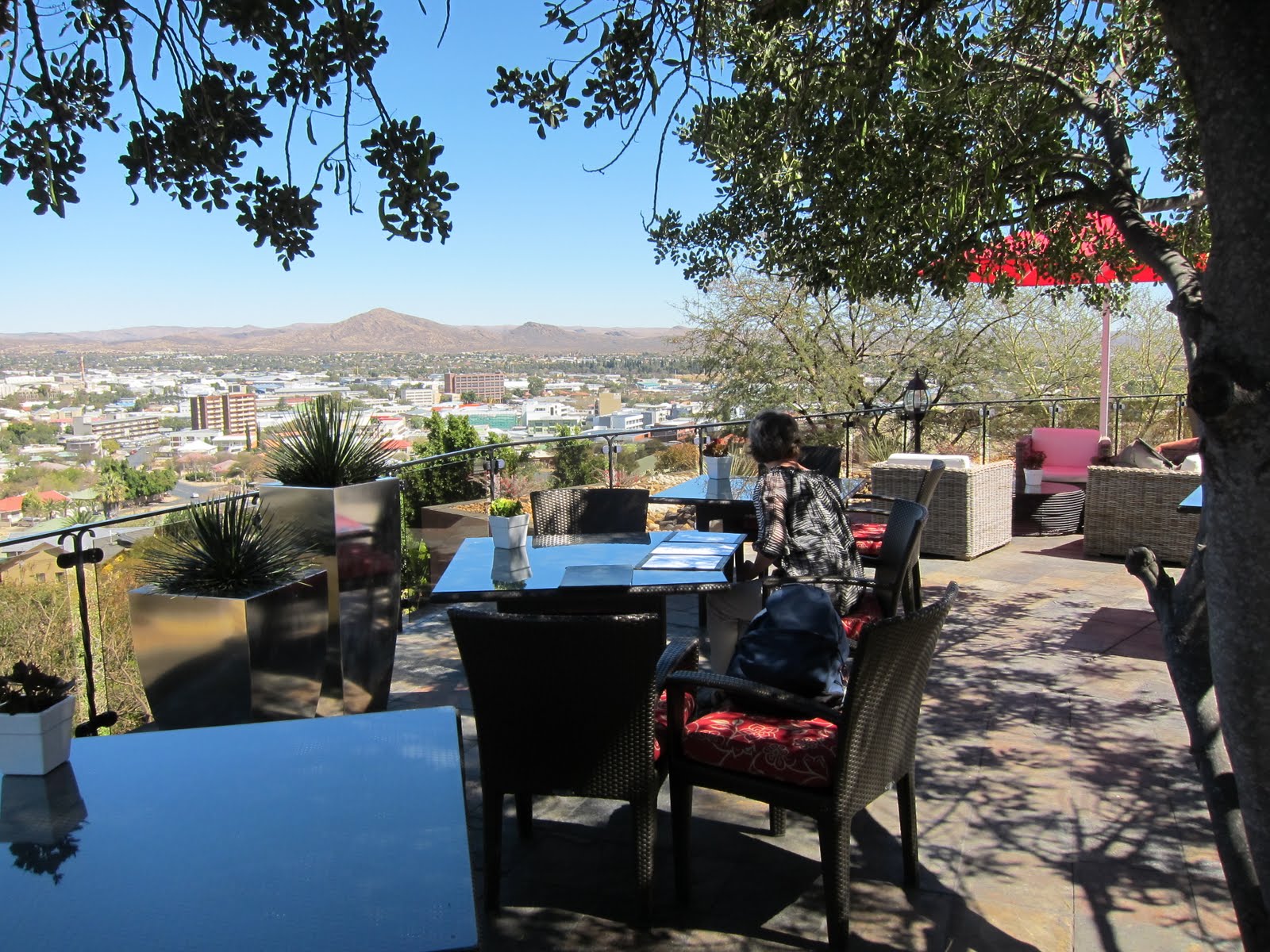 Terrace of the HotelSanderburg Castle. Windhoek.